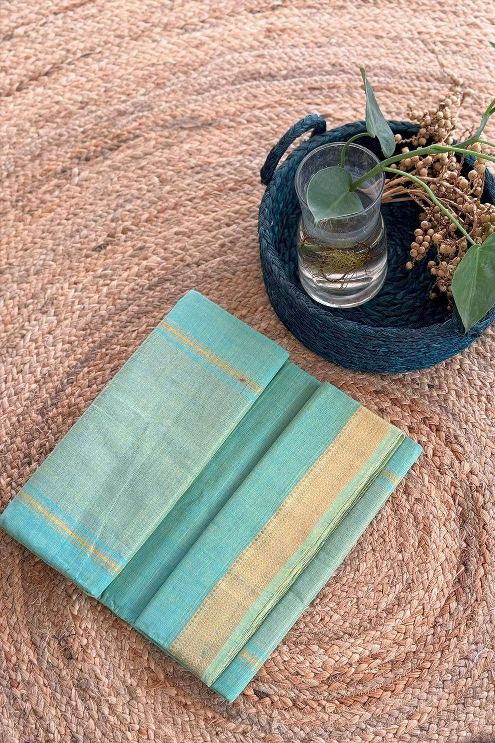 Elegant Pastel Green Handwoven Saree – Label Saya